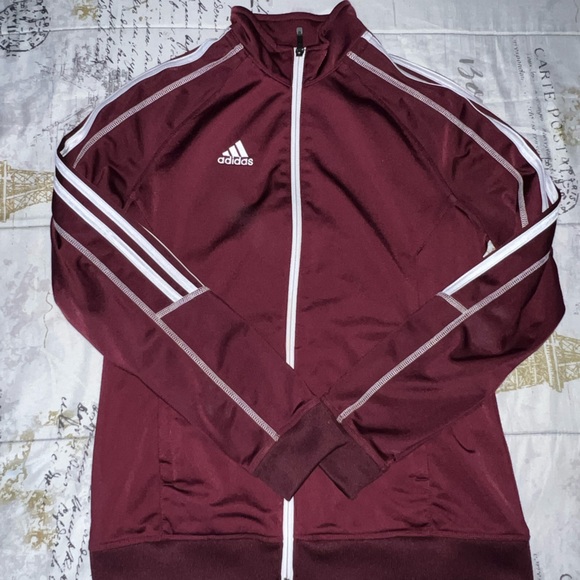 Jackets & Coats | Maroon Adidas Jacket | Poshmark